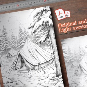 68 Camping Adventure Digital Coloring Book, Camp Coloring Pages ...