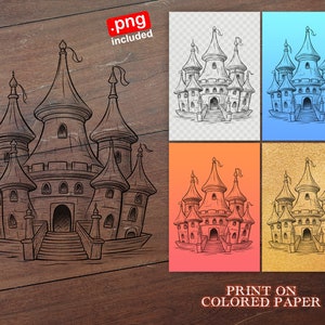 42 Castles Digital Coloring Book Part-2, Sandcastle, Fairy Tale Castle ...