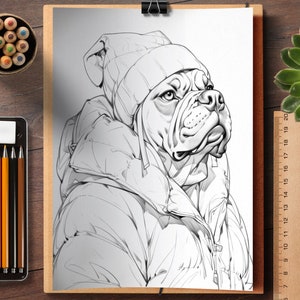 58 Fashion Dogs Digital Coloring Book, Dogs in Clothes Coloring Pages ...
