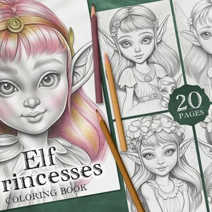 20 Elf Princess Coloring Pages, Fairy Girls Coloring Book, Coloring ...