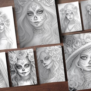47 La Catrina Digital Coloring Book, Day of the Dead Coloring Pages ...