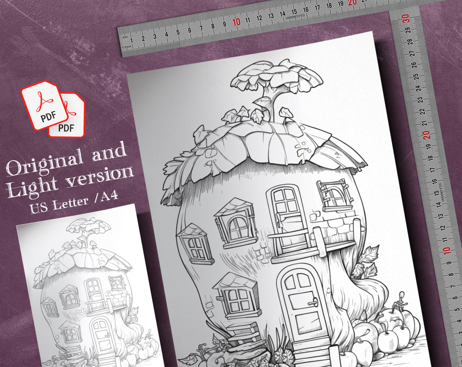 18 Fairy House Coloring Page Part-2 Fantasy House Magical - Etsy