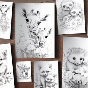 37 Animals Couple Digital Coloring Book (part-1), Animal Friends ...