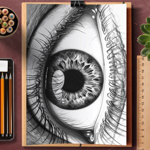 43 Realistic Eyes Digital Coloring Book, Woman Eye Printable PDF, Man ...