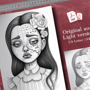36 Lowbrow Girls Coloring Book, Surreal Girl Coloring Page PDF, Lowbrow ...