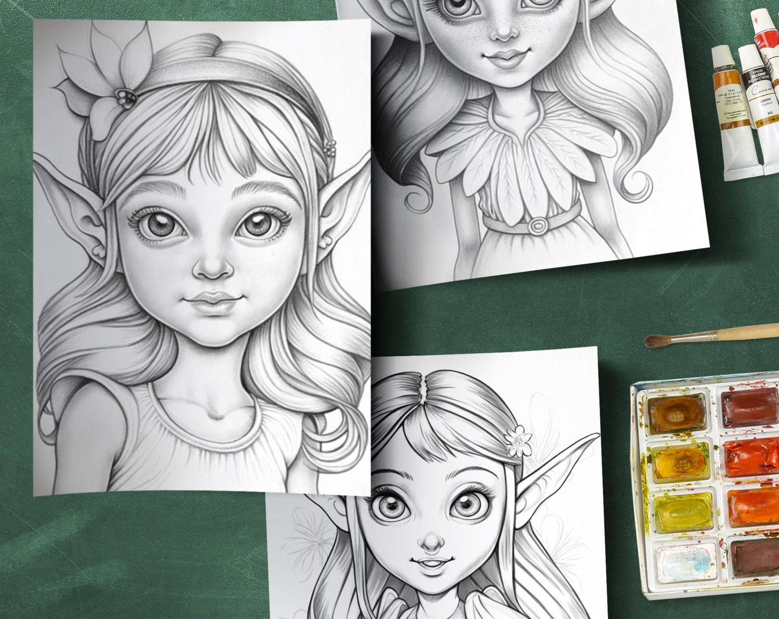 20 Elf Princess Coloring Pages, Fairy Girls Coloring Book, Coloring ...