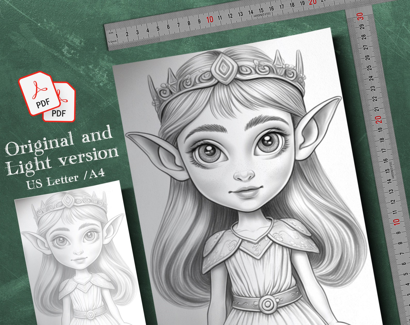 20 Elf Princess Coloring Pages, Fairy Girls Coloring Book, Coloring ...