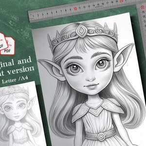 20 Elf Princess Coloring Pages, Fairy Girls Coloring Book, Coloring ...