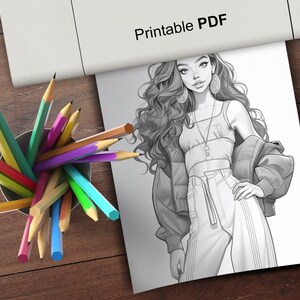 37 Fashion Women Digital Coloring Book, Fashion Model Girls Coloring ...