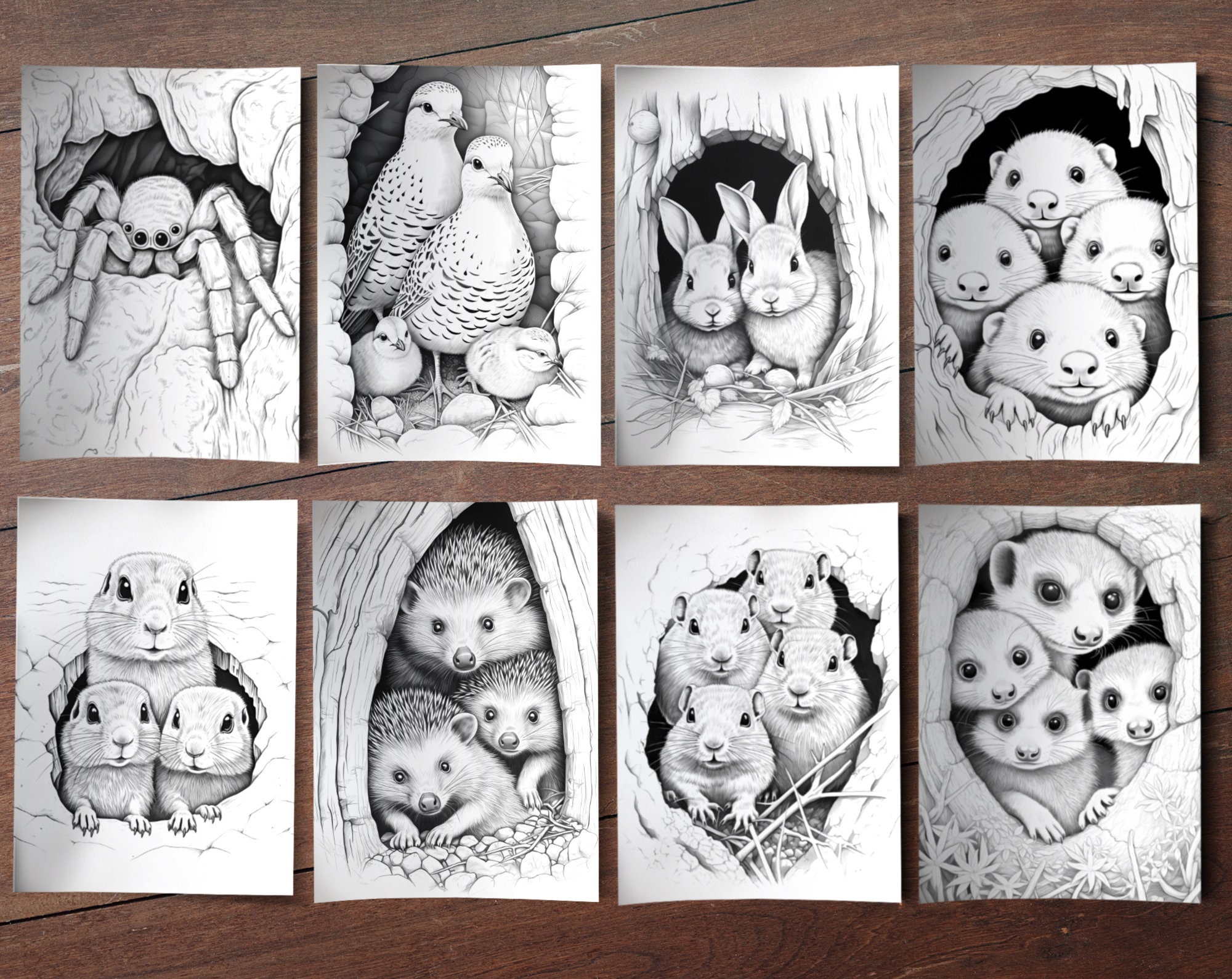 54 Cozy Hole (part-1) Digital Coloring Book, Bird's Nest Coloring Pages ...