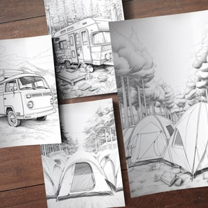 68 Camping Adventure Digital Coloring Book, Camp Coloring Pages ...
