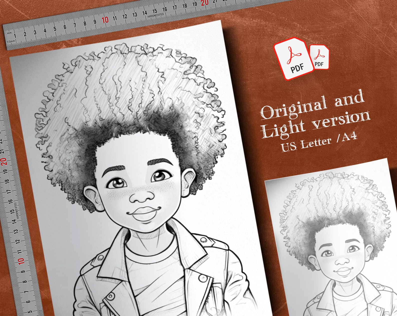 41 Afro Little Boys Digital Coloring Book, Beautiful African American ...