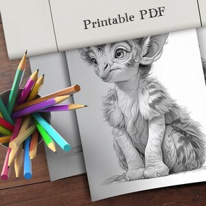 47 Cute Animals Digital Coloring Book, Fantasy Animals Coloring Page ...