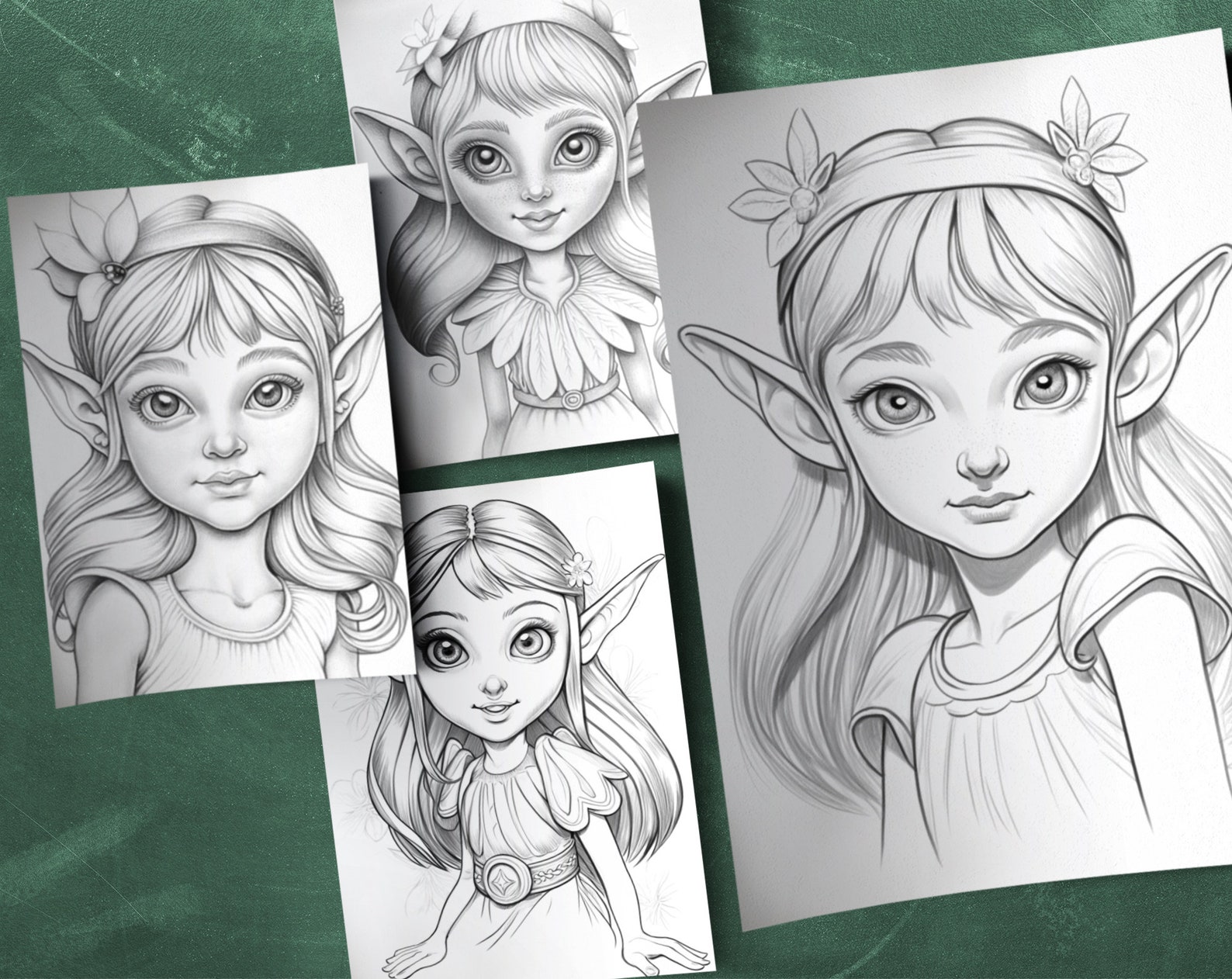 20 Elf Princess Coloring Pages, Fairy Girls Coloring Book, Coloring ...