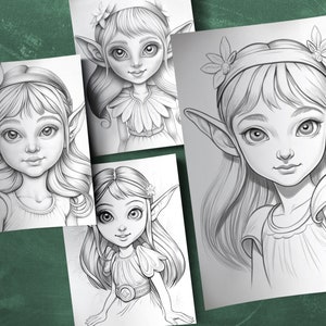 20 Elf Princess Coloring Pages, Fairy Girls Coloring Book, Coloring ...