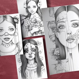 36 Lowbrow Girls Coloring Book, Surreal Girl Coloring Page PDF, Lowbrow ...