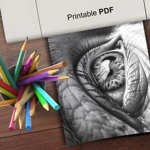 43 Realistic Eyes Digital Coloring Book, Woman Eye Printable PDF, Man ...