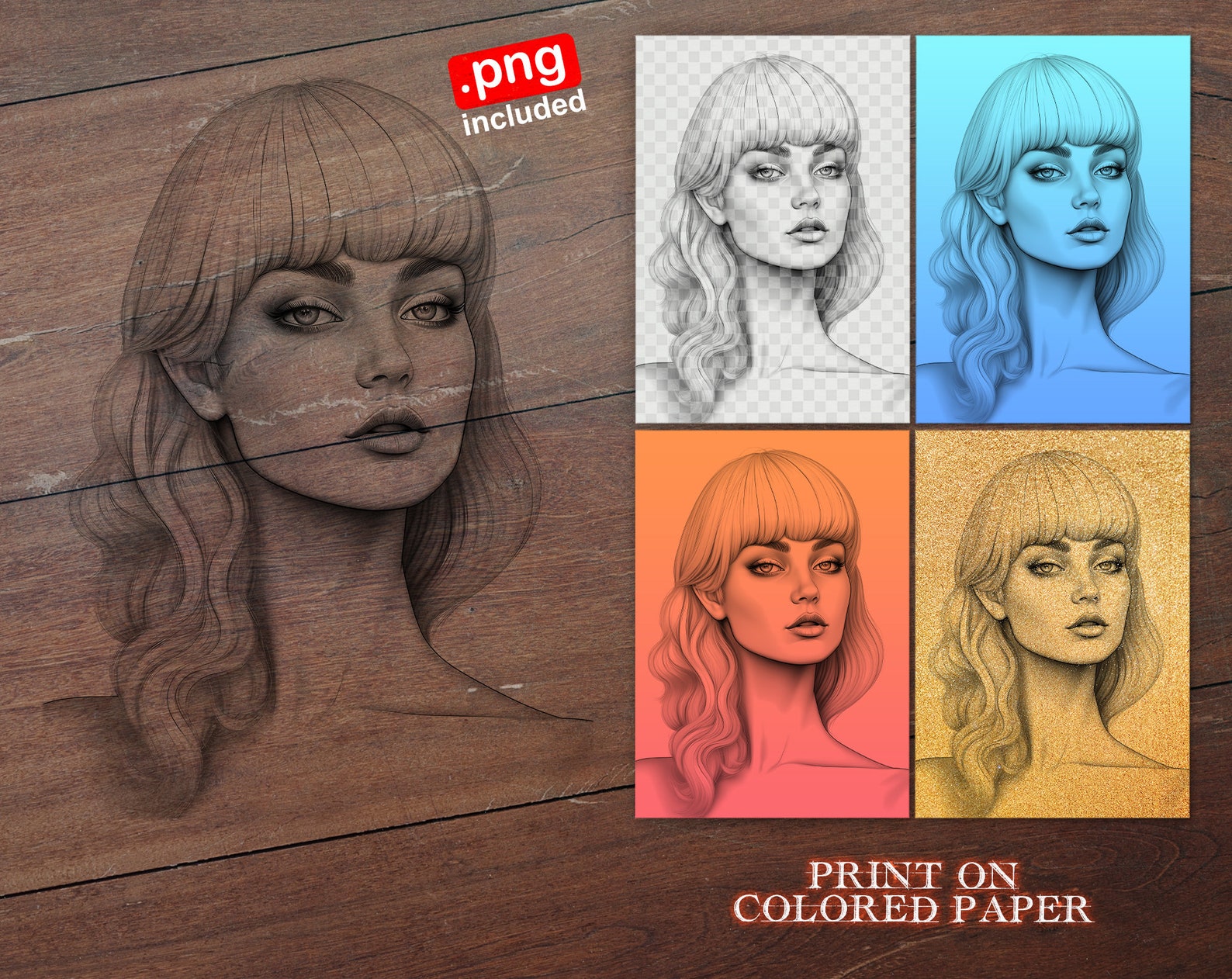 52 Bangs Bliss Digital Coloring Book, Bangs Hairstyle Coloring Pages ...