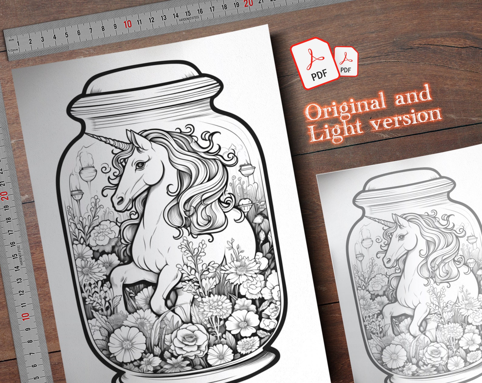 44 Time Capsule Digital Coloring Book, Beautiful Life in Glass Jar ...