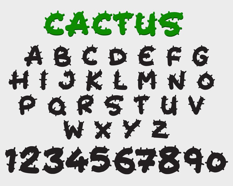Cactus Font SVG Cactus Alphabet Cactus Letters Cactus | Etsy