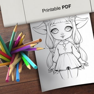 60 Chibi Girls Digital Coloring Book, Chibi Characters Coloring Pages ...