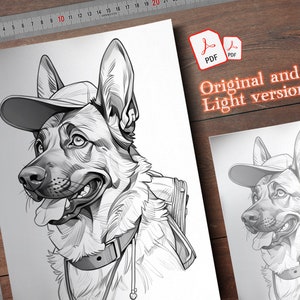 58 Fashion Dogs Digital Coloring Book, Dogs in Clothes Coloring Pages ...
