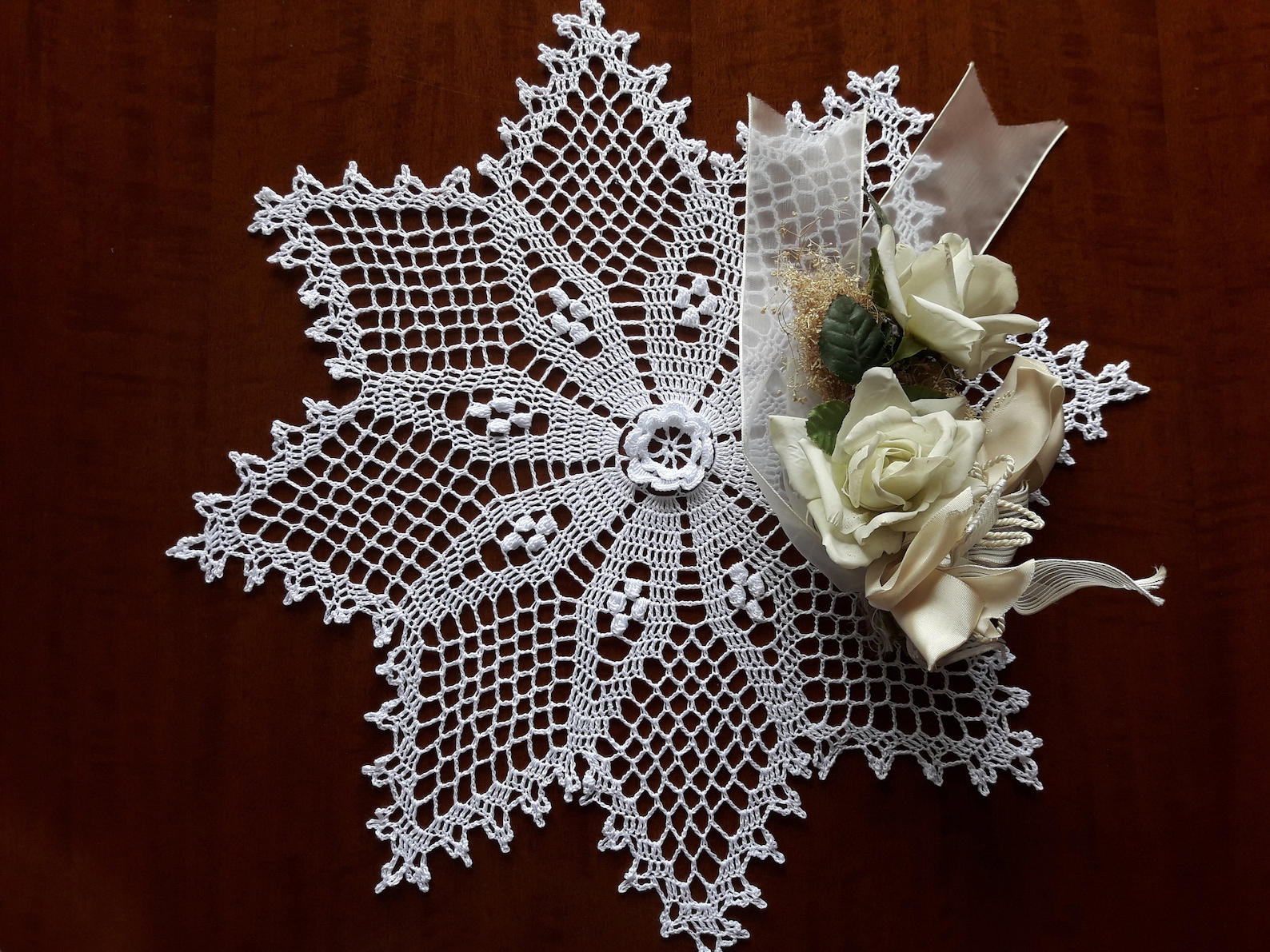 Crochet Lace Doily Patterns Pdf, Diagram Pattern Instruction, Christmas ...
