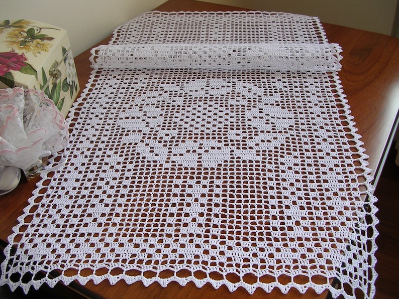 Filet Runner Patterns PDF Crochet Doily Pattern 30'' - Etsy