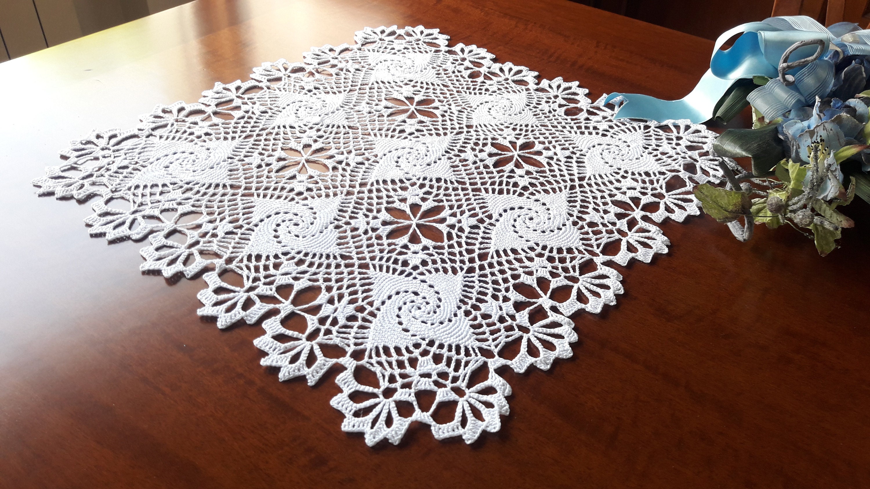 PDF pattern for square crochet doily diagram lace runner | Etsy