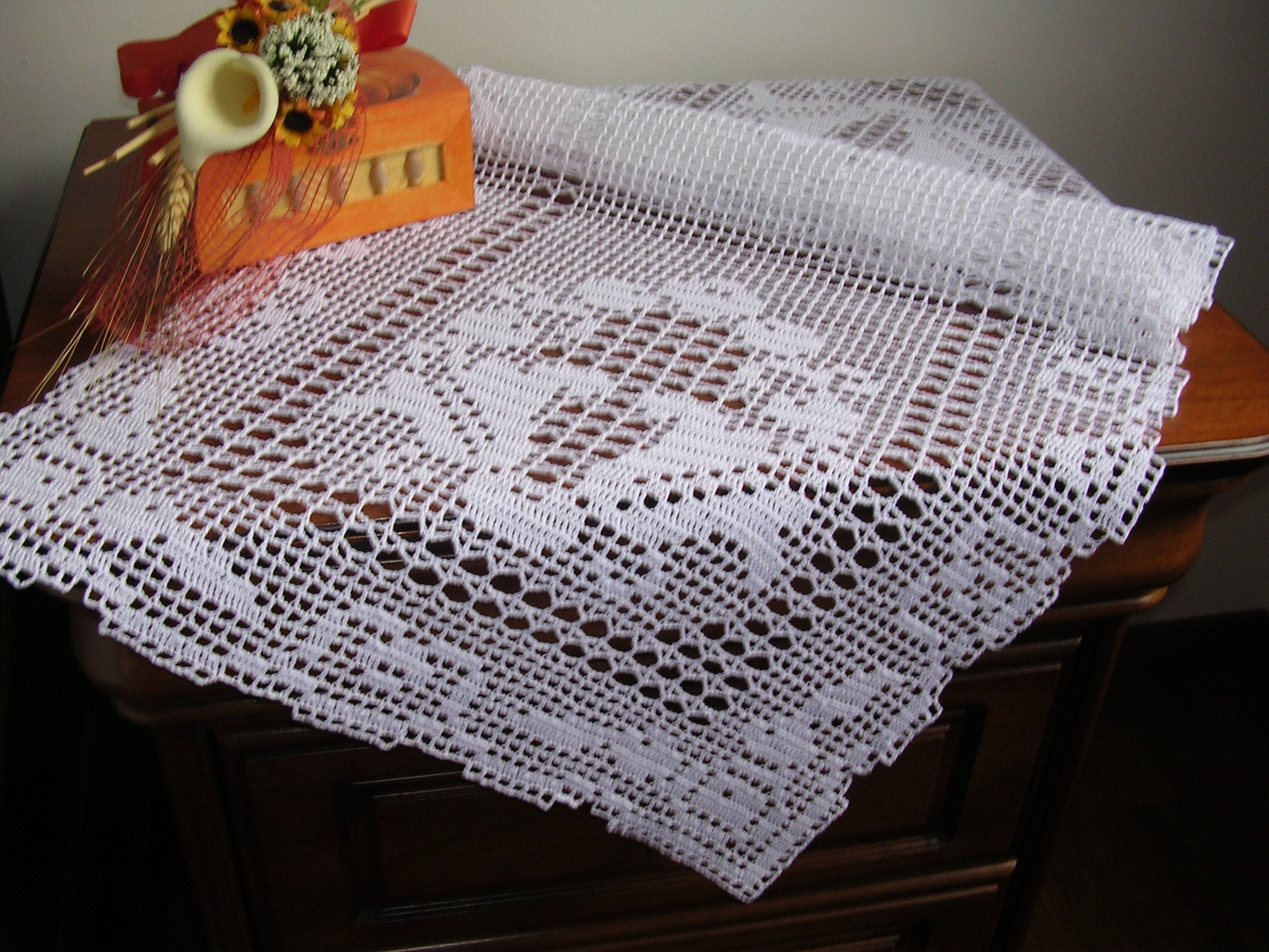 Filet Lace Easter Runner Pattern PDF 47''crochet | Etsy