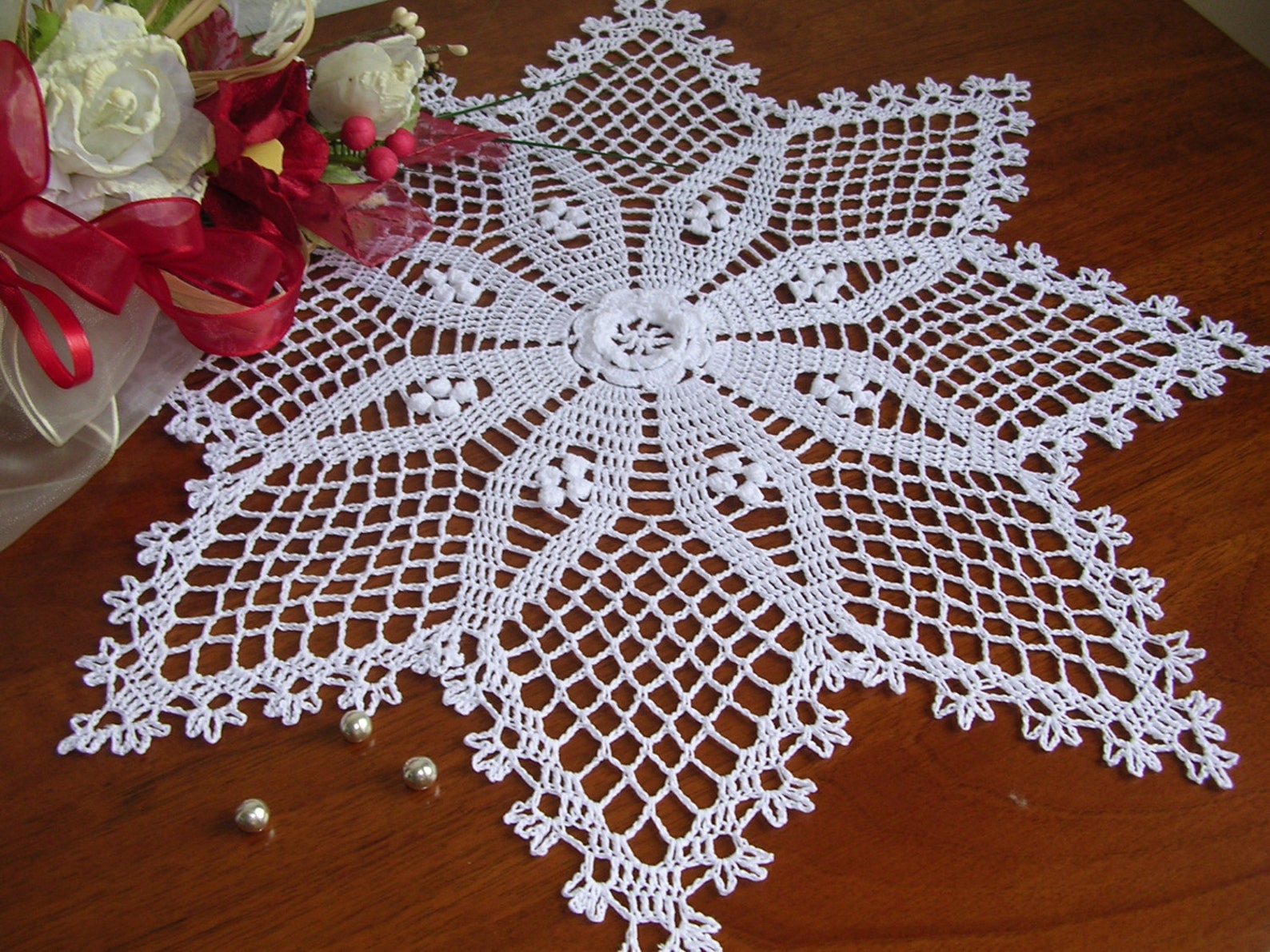 Crochet Lace Doily Patterns Pdf, Diagram Pattern Instruction, Christmas ...