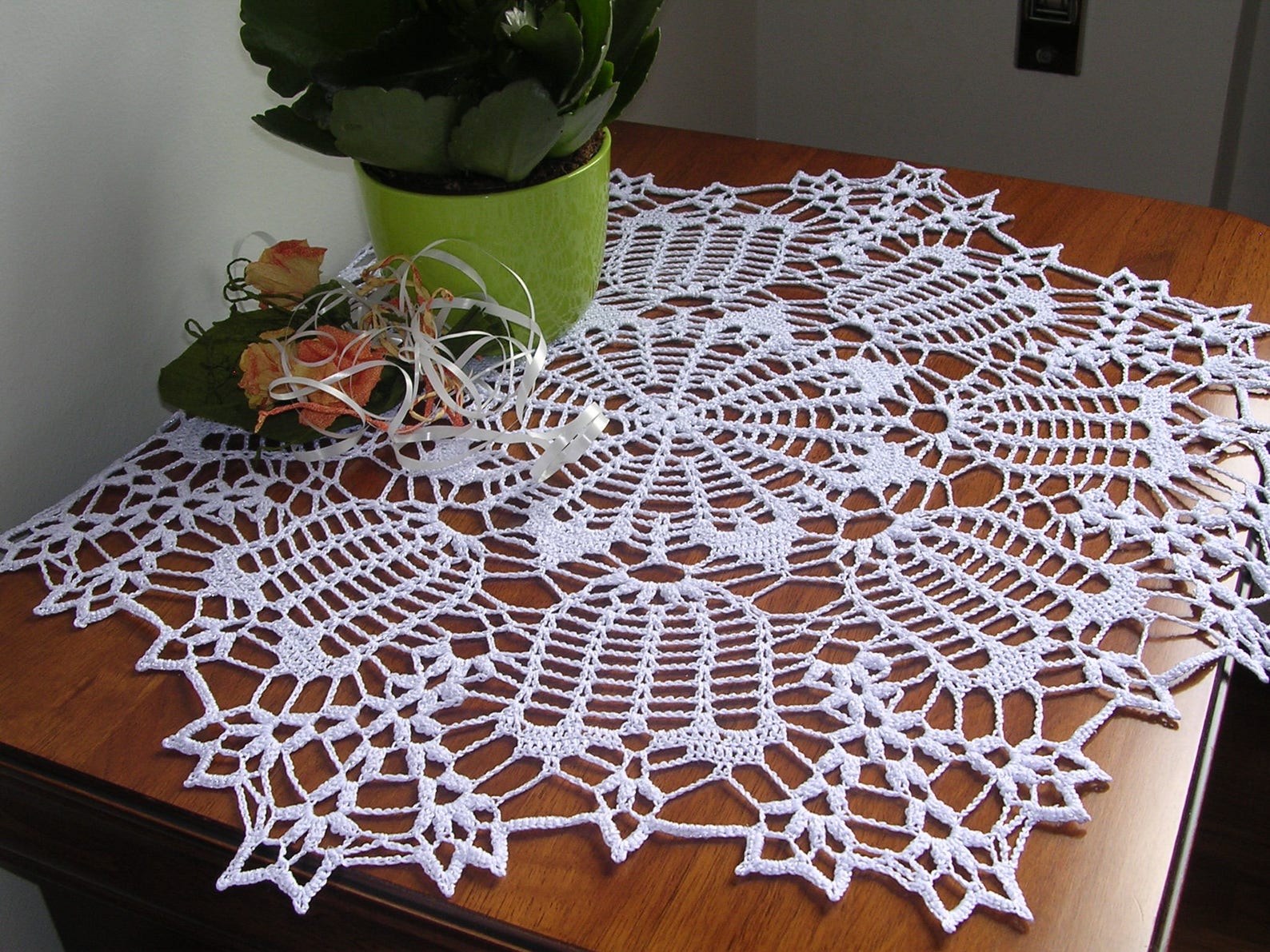 Large Lace Crochet Doily, Doilies for Sale, Round Placemat, Unique Home ...