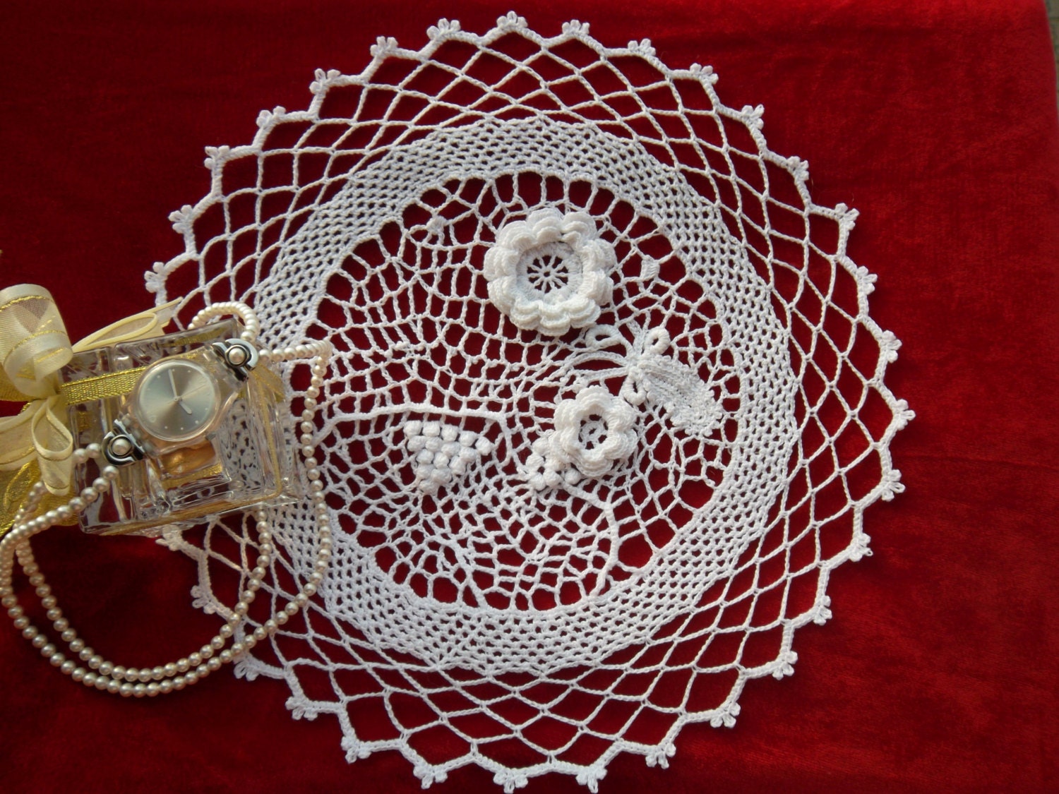 Crochet Round Doily Irish Crocheting White Cotton Lace - Etsy