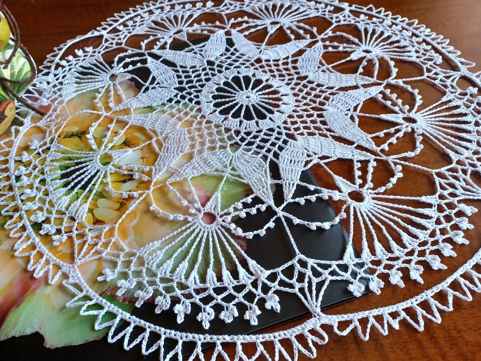 Crochet doily napkins napperon centro ad uncinetto centro - Etsy Italia