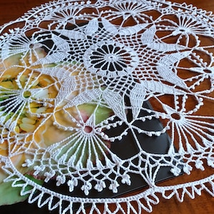 Crochet Round Lace Doily, White Cotton Placemat ,table Toppe ...