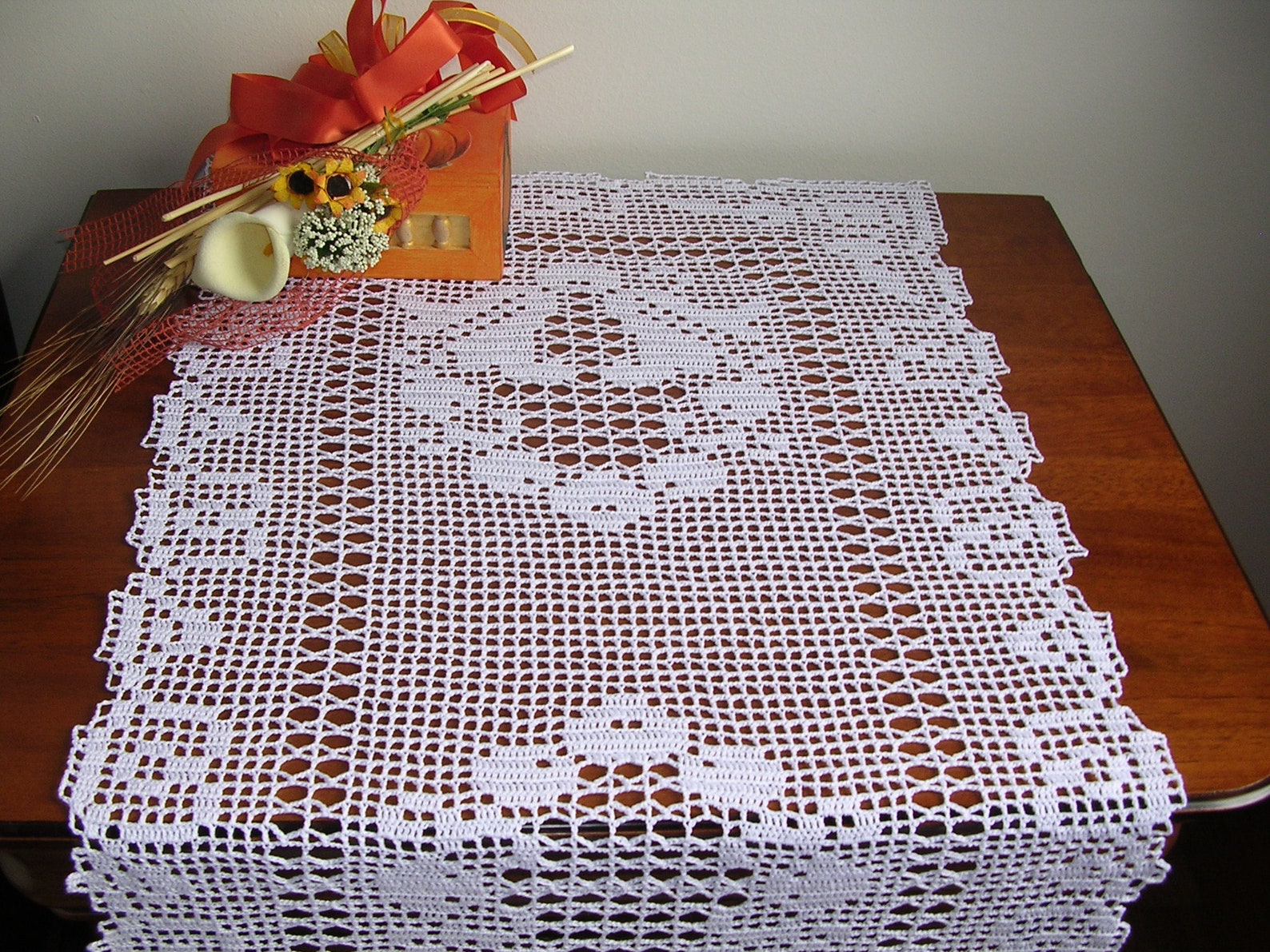 Filet Lace Easter Runner Pattern PDF, 47''crochet Doily Patterns US ...