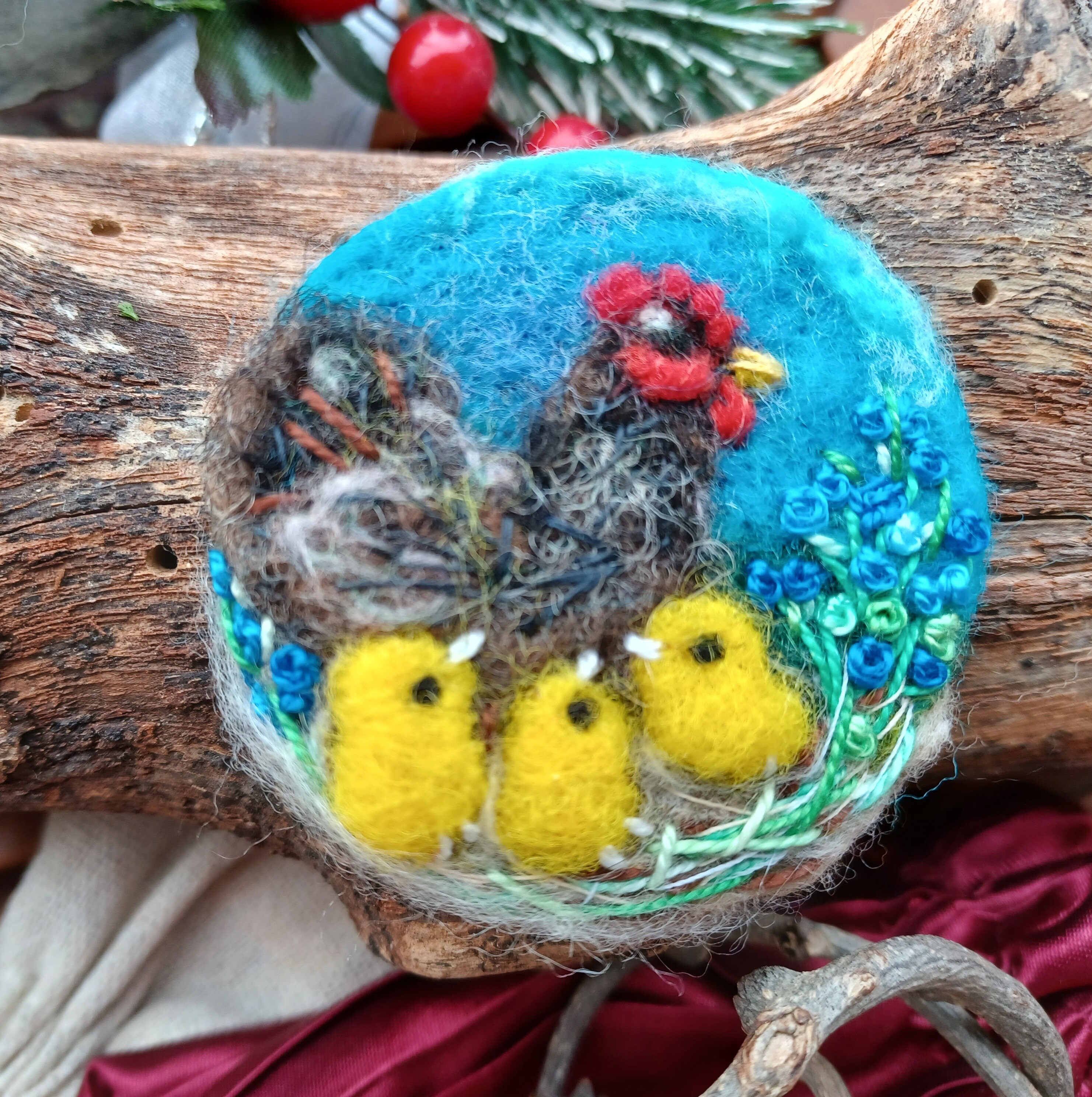 Needle Felted Hen Chicken Brooch Unique Christmas Gift Felt - Etsy