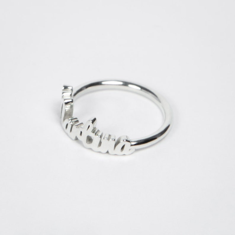 Custom Half Circle Text Ring Customizable Text Letters - Etsy