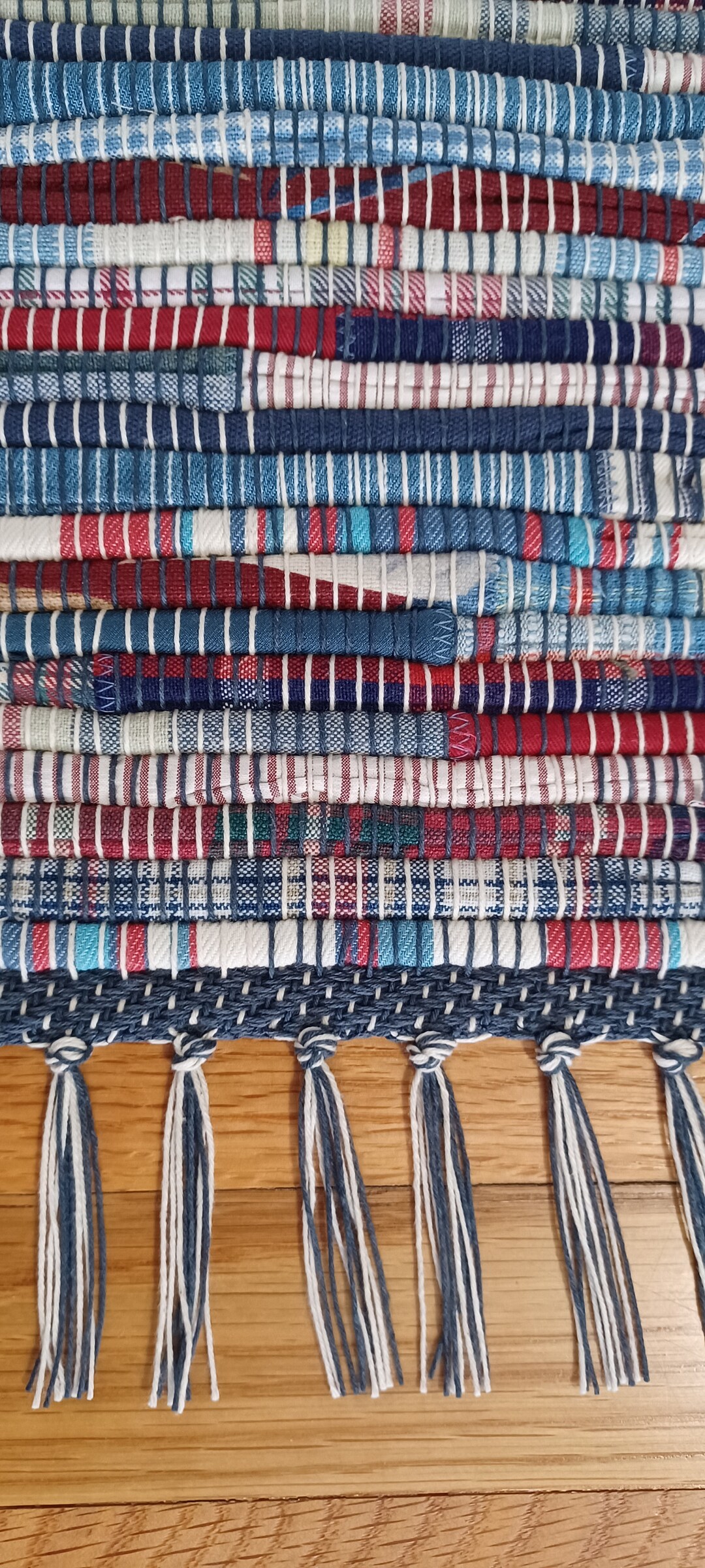 Red,white,blue Rag Rug or Runner - Etsy