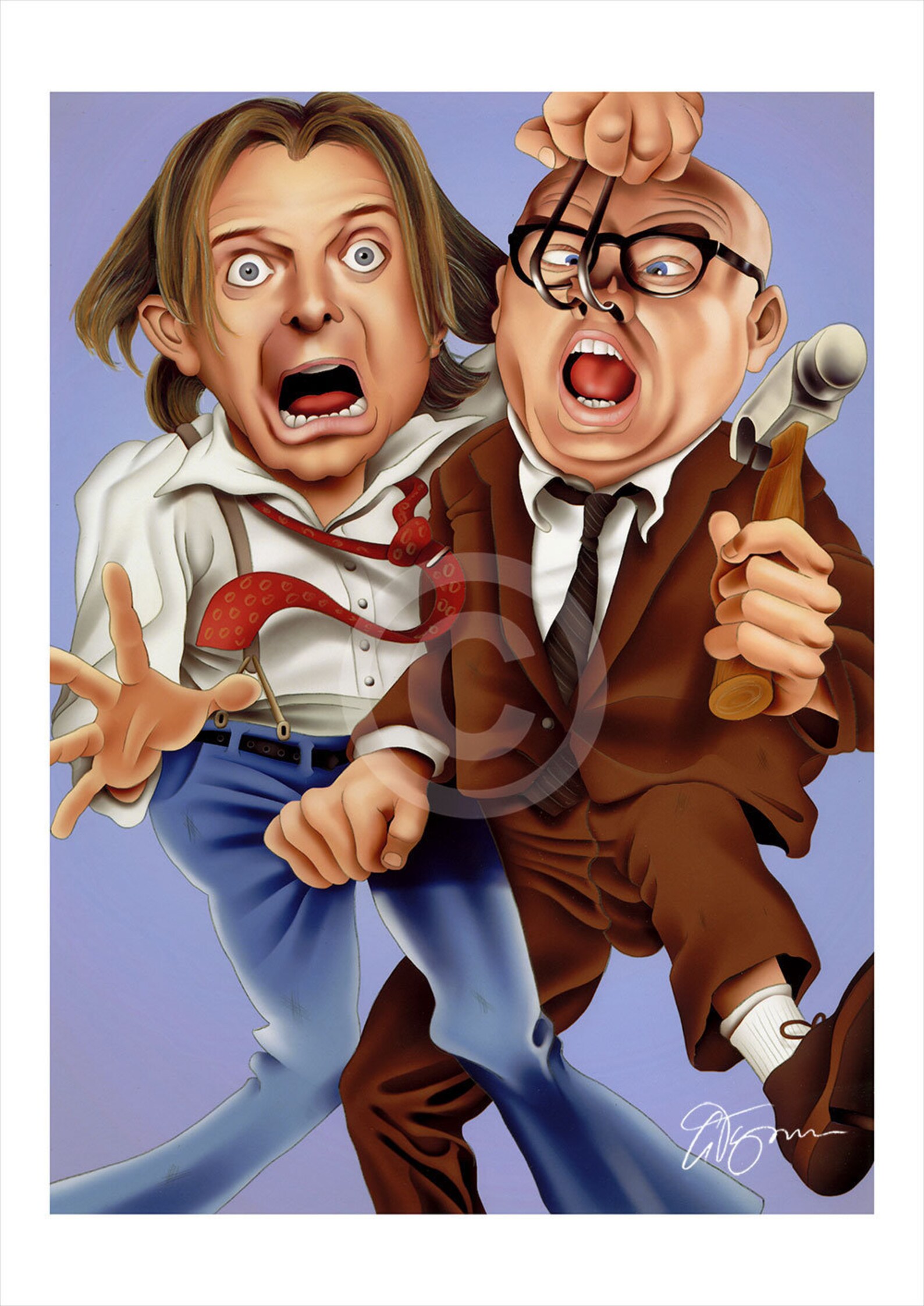 RICHIE & EDDIE Caricature Artwork Print Signed by Artist 100 Print ...