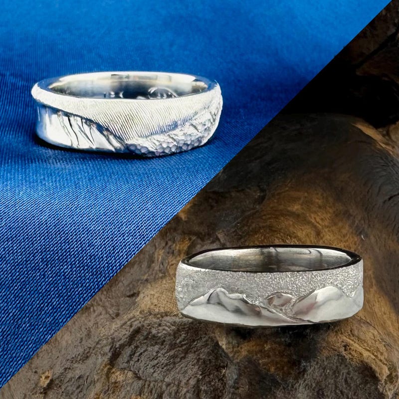 Ocean and Mountain Ring - Etsy