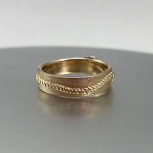 Gold Nautical Wedding Ring / Anchor Ring / Unique Mens Ring / Sailor ...