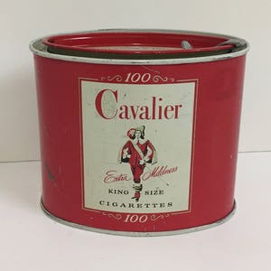 Cavalier Cigarette Tin/vintage Cigarette Tin/ Vintage Cavalier ...