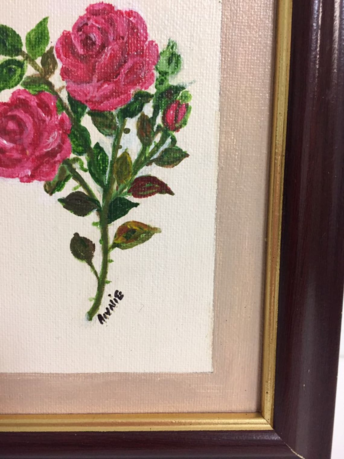 Vintage Rose Painting - Etsy