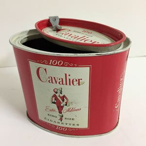 Cavalier Cigarette Tin/vintage Cigarette Tin/ Vintage Cavalier ...