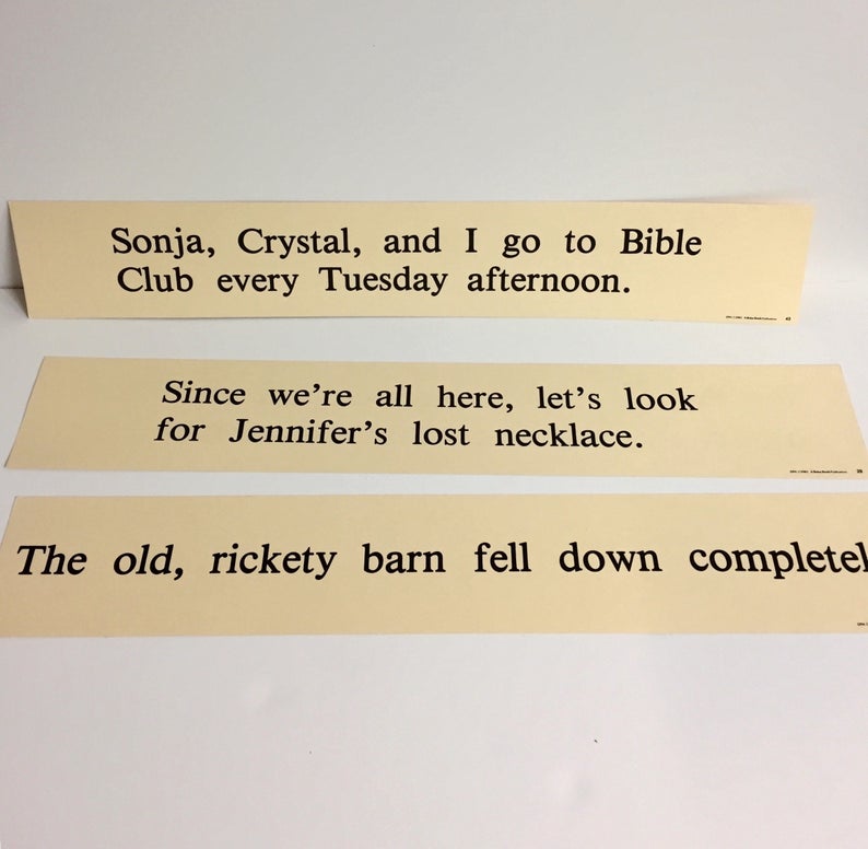 Three Vintage School Sentence Cards/ Vintage Word Cards/ Large Vintage ...