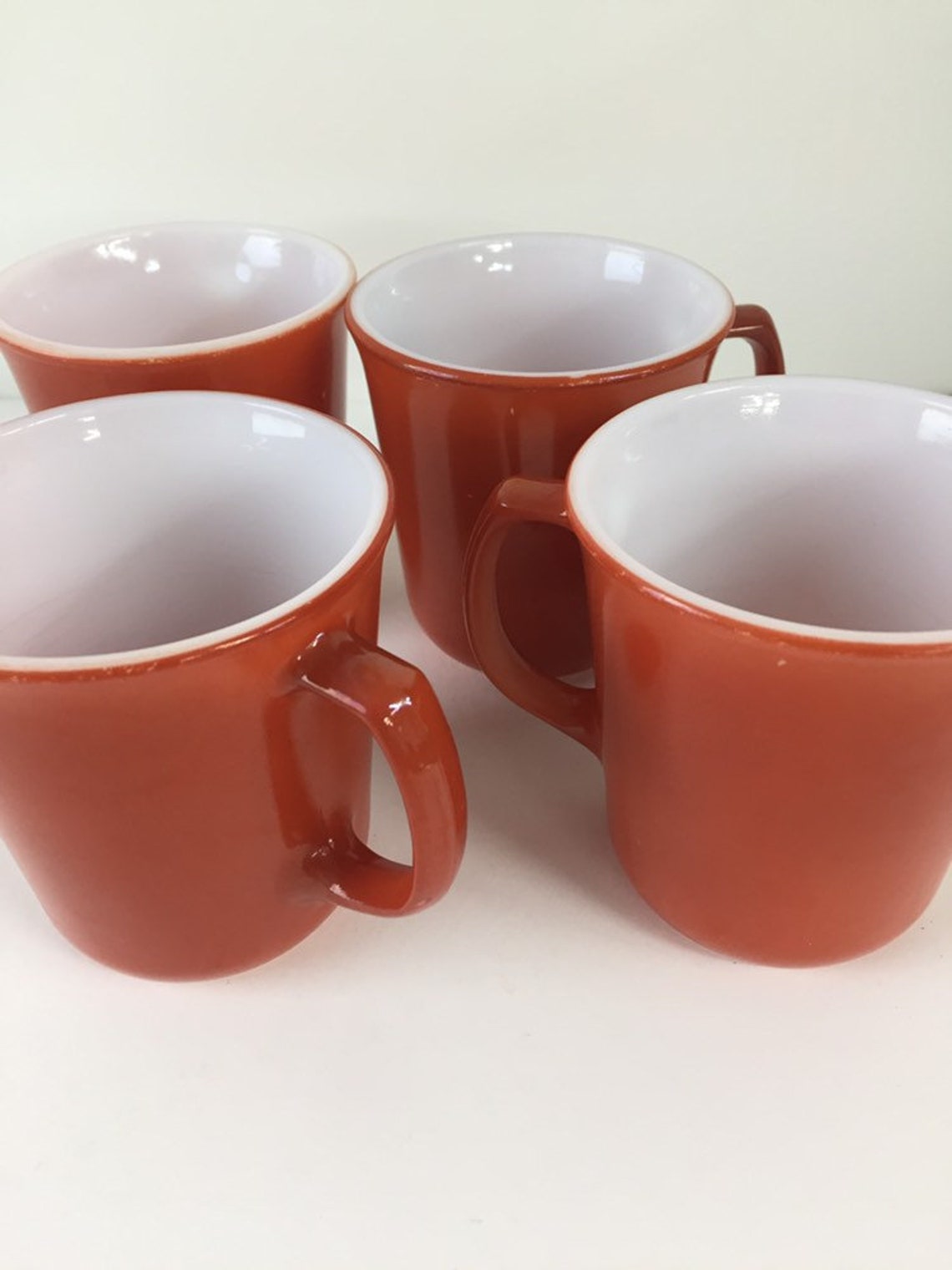 Four Vintage Pyrex Coffee Mugs/ Orange Milk Glass Pyrex Coffee - Etsy