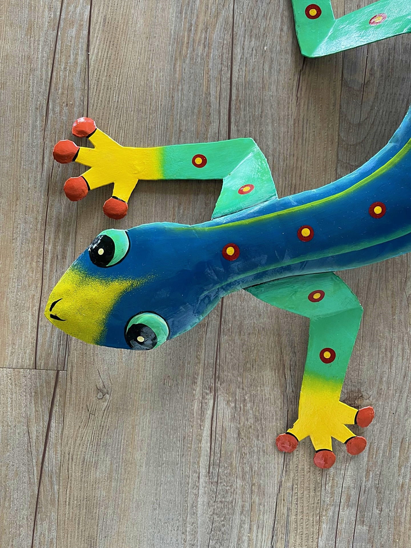 Large Recycled Metal Gecko Haitian Garden Tropical Wall Art Blue - Etsy