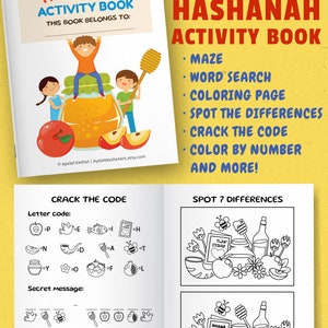 Printable Rosh Hashanah Activity Book for Kids. Activity Pages, Puzzles ...