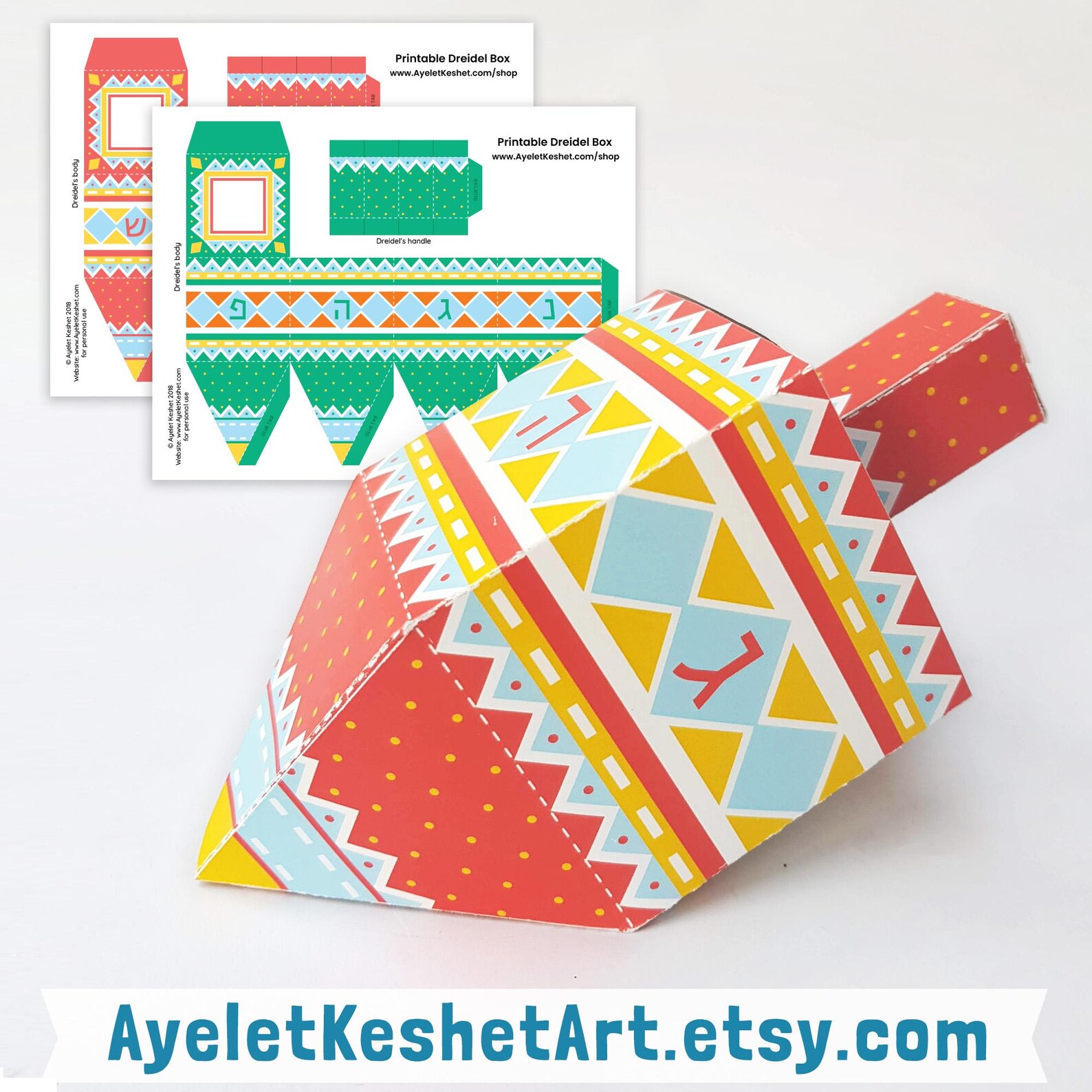 Printable Dreidel Box Template to Make a DIY Favor Box for Hanukkah ...